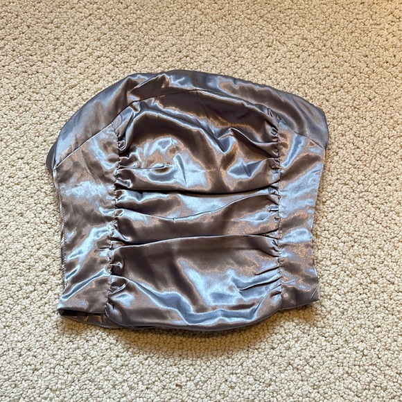 superdown | Tops | Superdown Silver Strapless Top | Poshmark